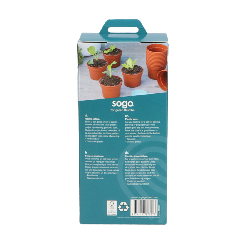 Pieterpik : SOGO Plastic potje terra kleur 9cm 18st